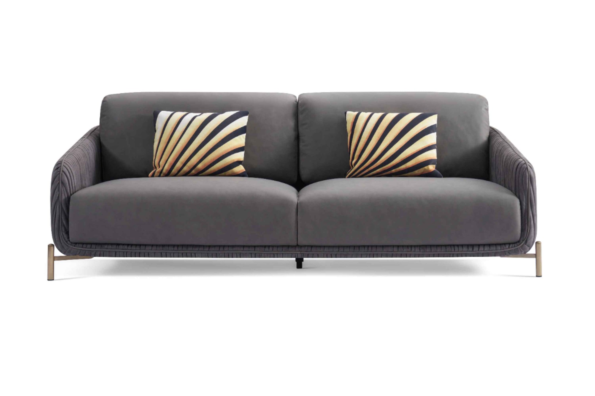 Modern Minimalist Suede Sofa - Crease Craft Wild Design & Tigercloth Pillow