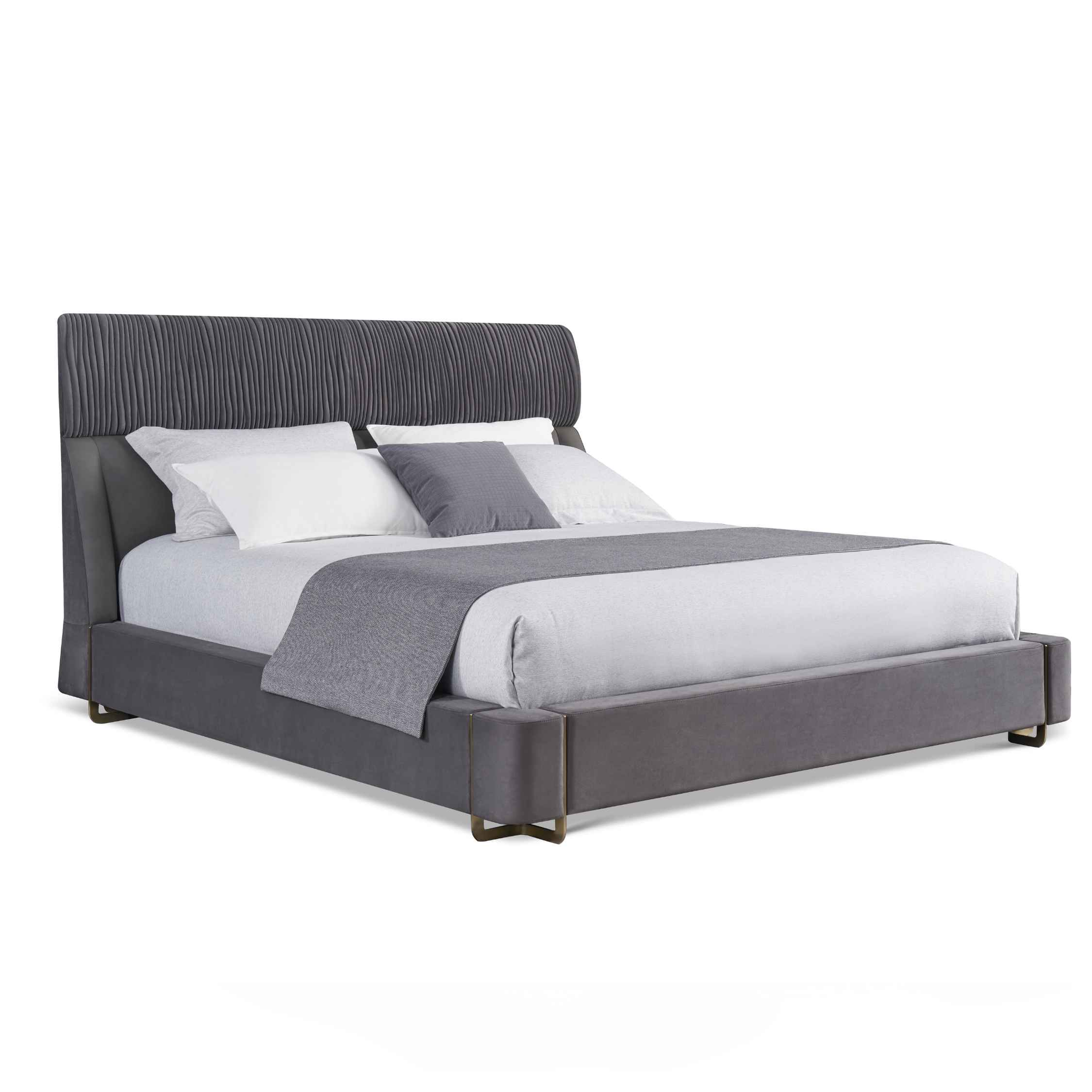 Italian Minimalist Leather Bed Set | Full Leather A65 & KB15 Interlining