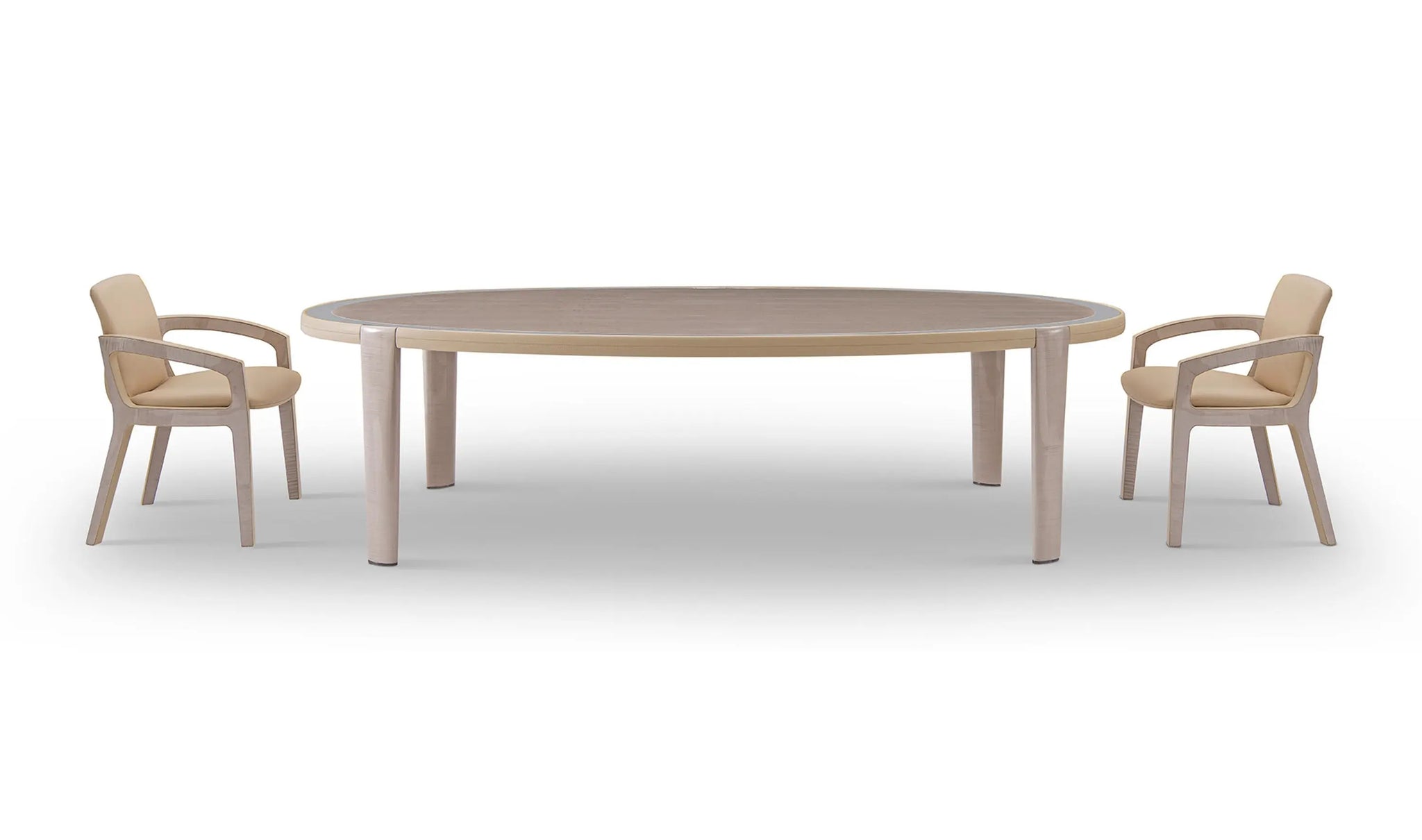 British Style Solid Wood Dining Table - High End Bentley Oval Set