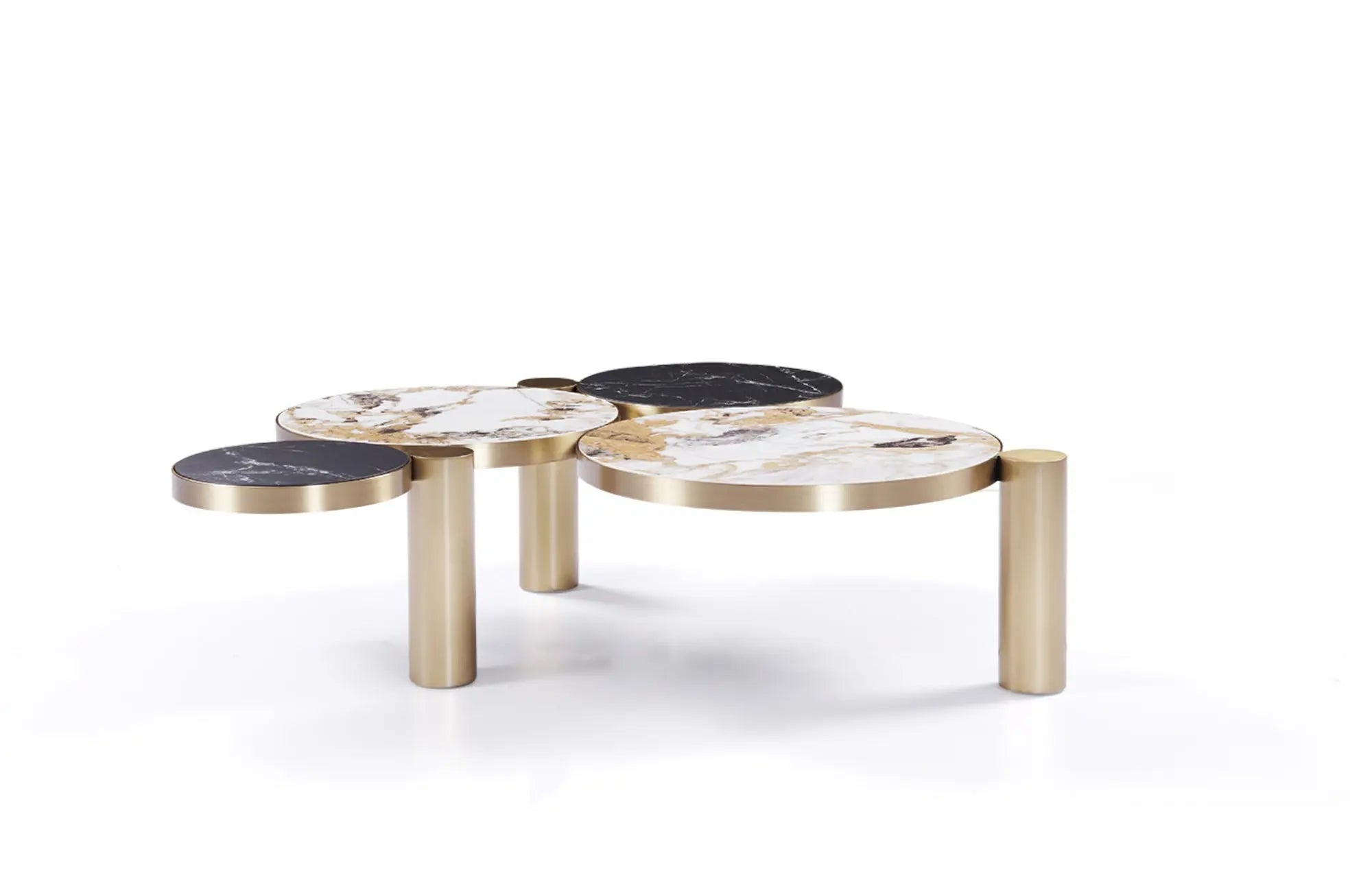 Light Luxury Coffee Table - Metal Draw Round Irregular HC-1912-1