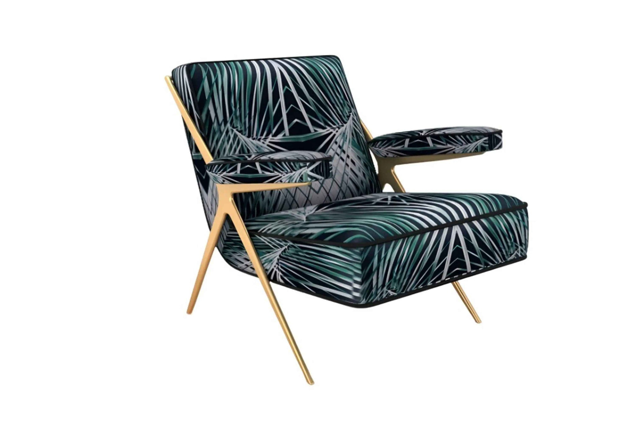 Luxury Minimalist Lounge Chair - Leather Metal Feet Armchair WH311SF11