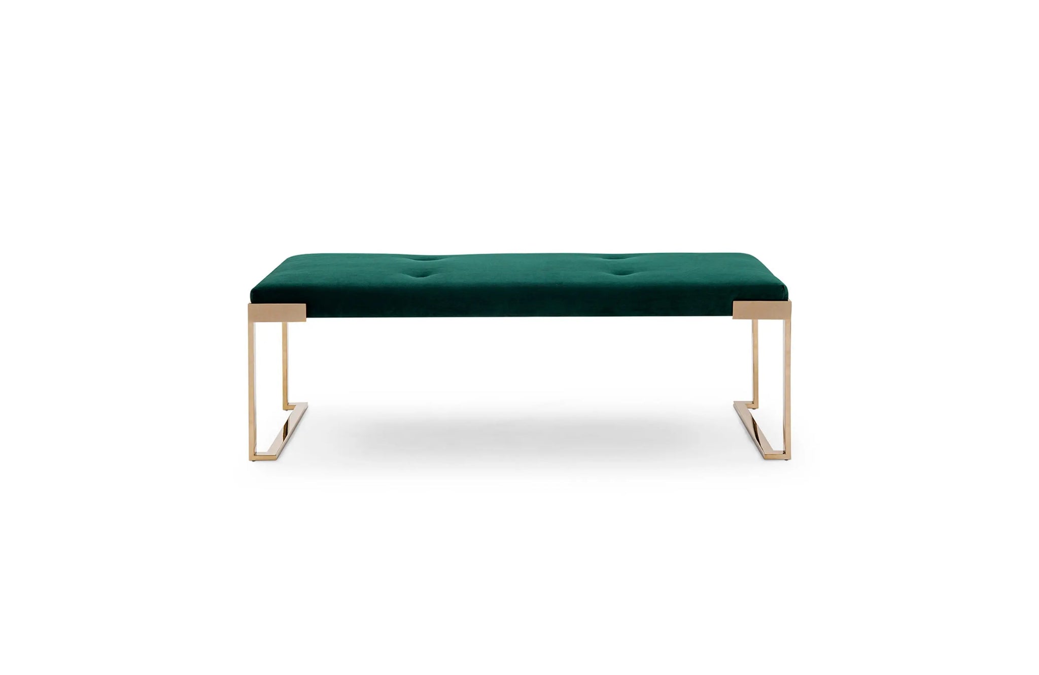 Fendi Style Velvet Ottoman - Metal Frame Velvet Upholstery Stool Bench
