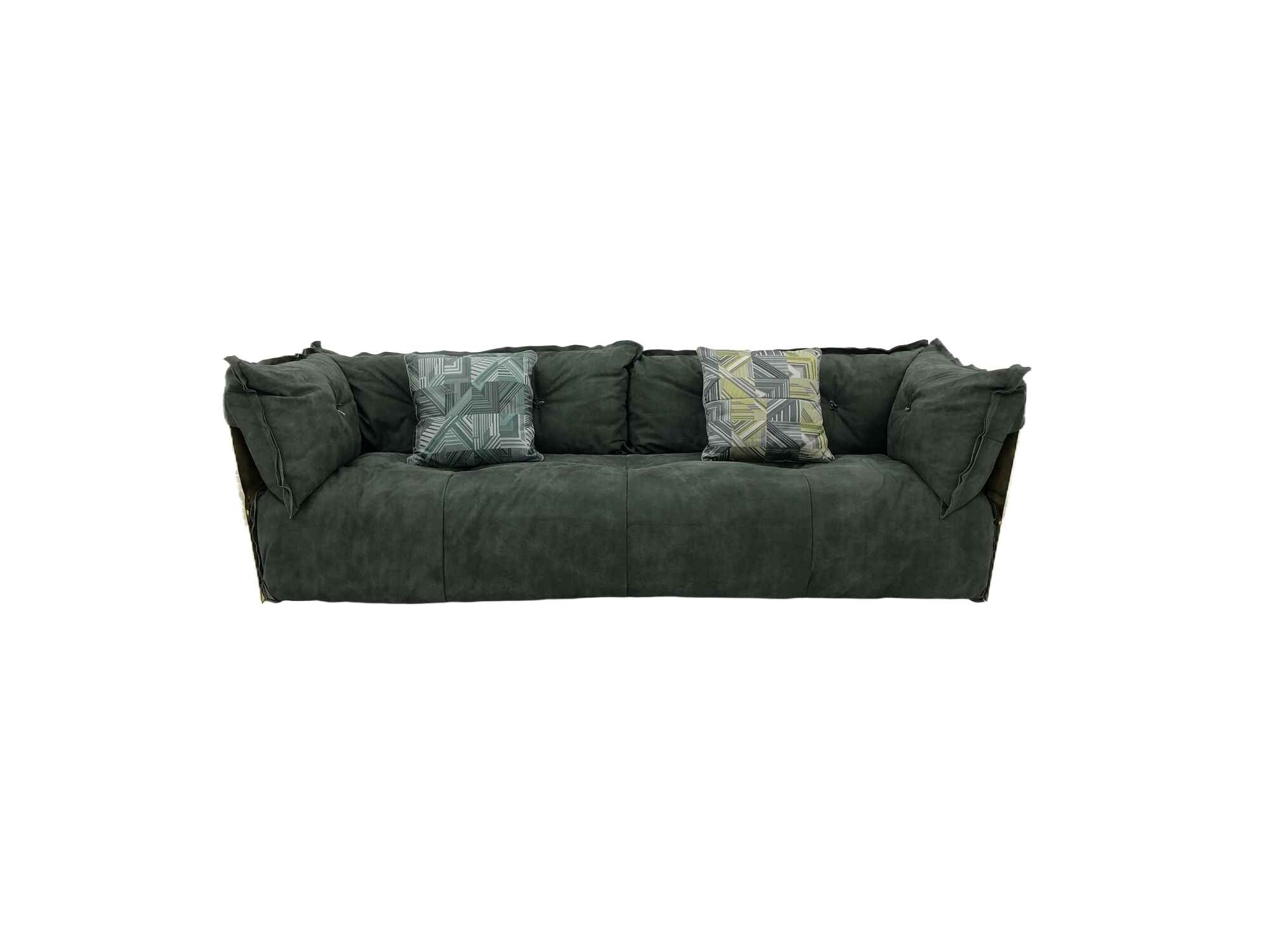SF-381 Three-seater sofa Green leather