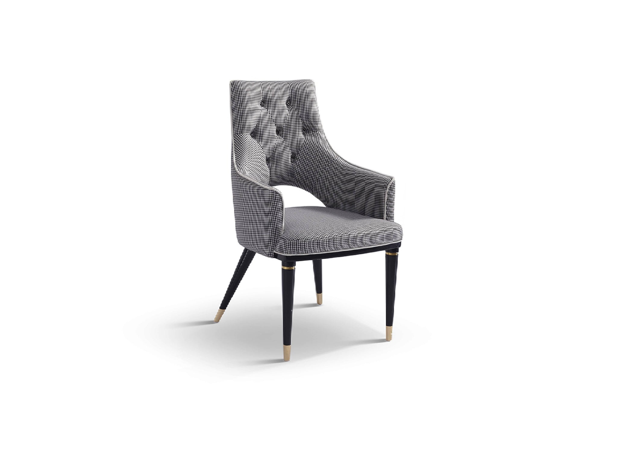 Light Luxury Office Chair - Geometric Pattern Cloth & Wood Bentley Style