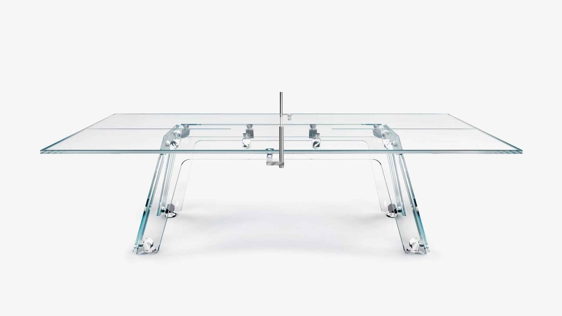 Glass Ping-Pong Table - Modern & Durable Design for Game Rooms